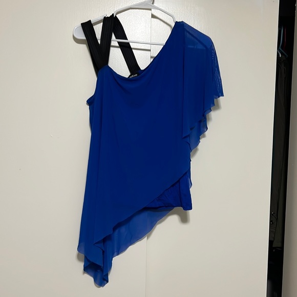 Tops | Bebe Blue And Black Top | Poshmark